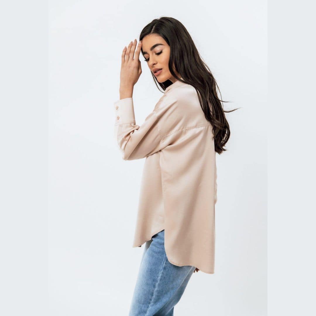 Μπεζ Πουκάμισο Oversized – Aselia
