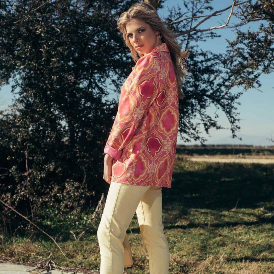 Μπλέιζερ με Γεωμετρικό Print – Aselia